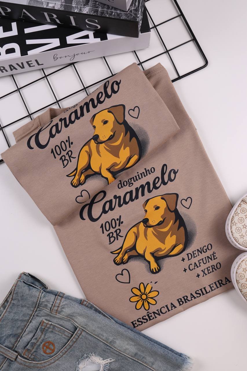 T-shirt Doguinho Caramelo Bege